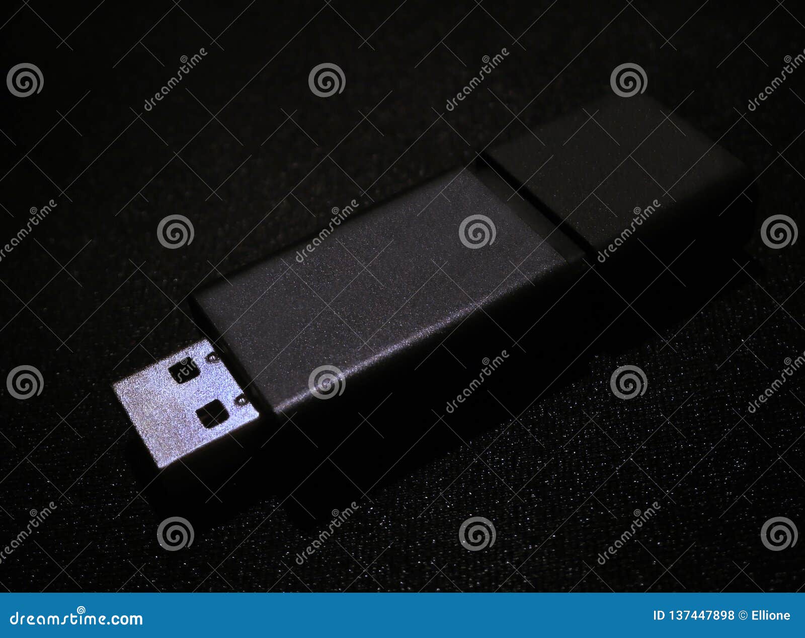 Dark Background with USB Flash Drive Stock Photo - Image of memory ...