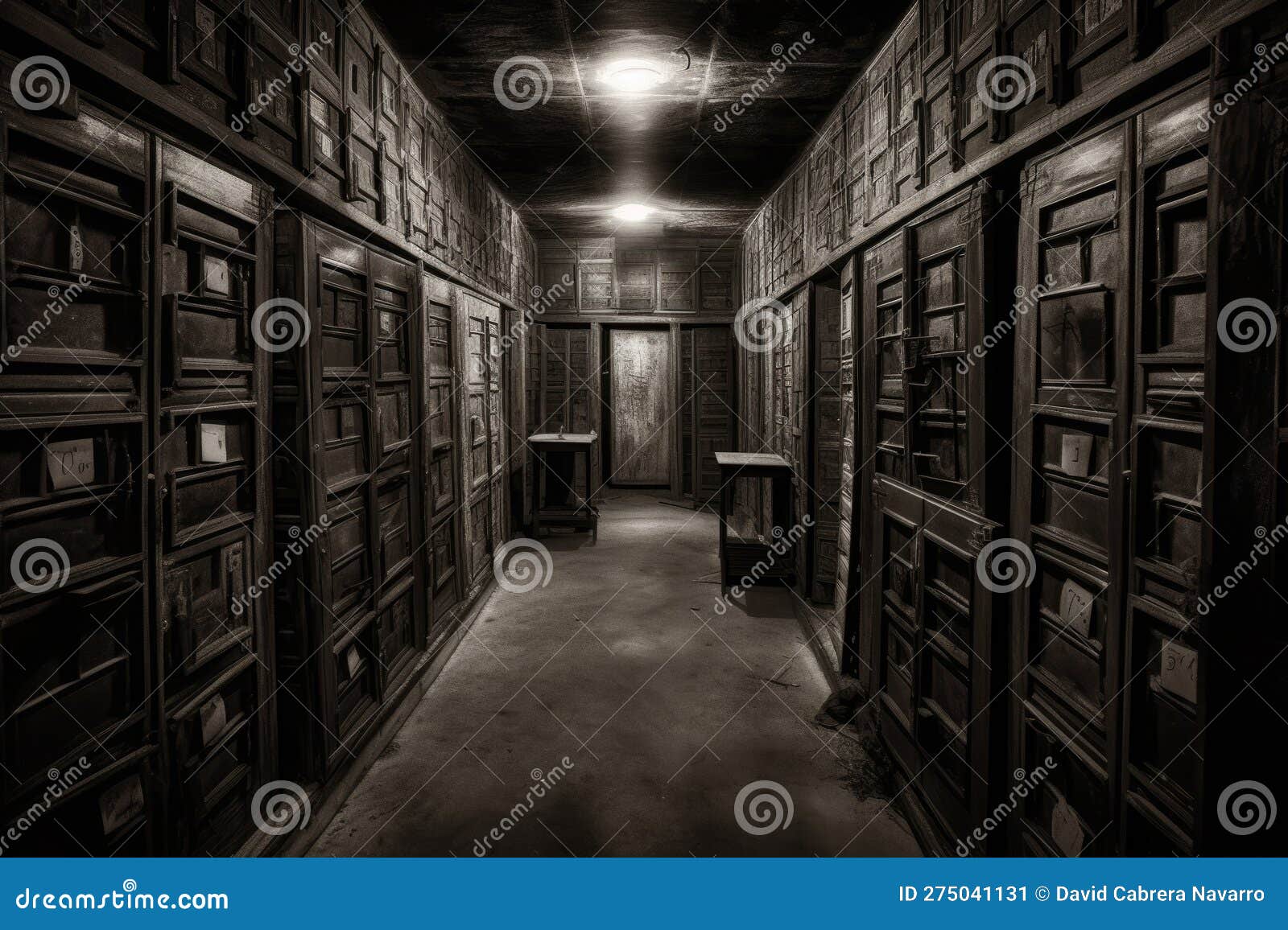 Dark Backroom, Many Ways Empty and Labyrinth. AI Generative Stock ...