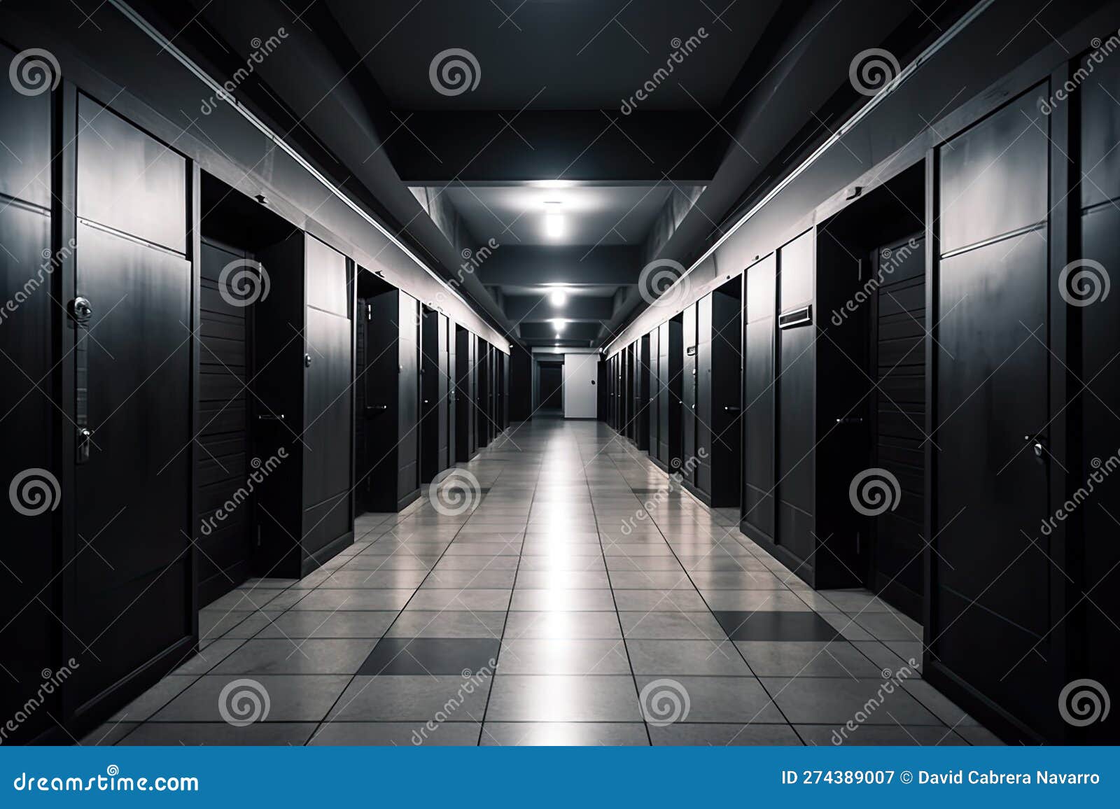 Dark Backroom, Many Ways Empty and Labyrinth. AI Generative Stock ...