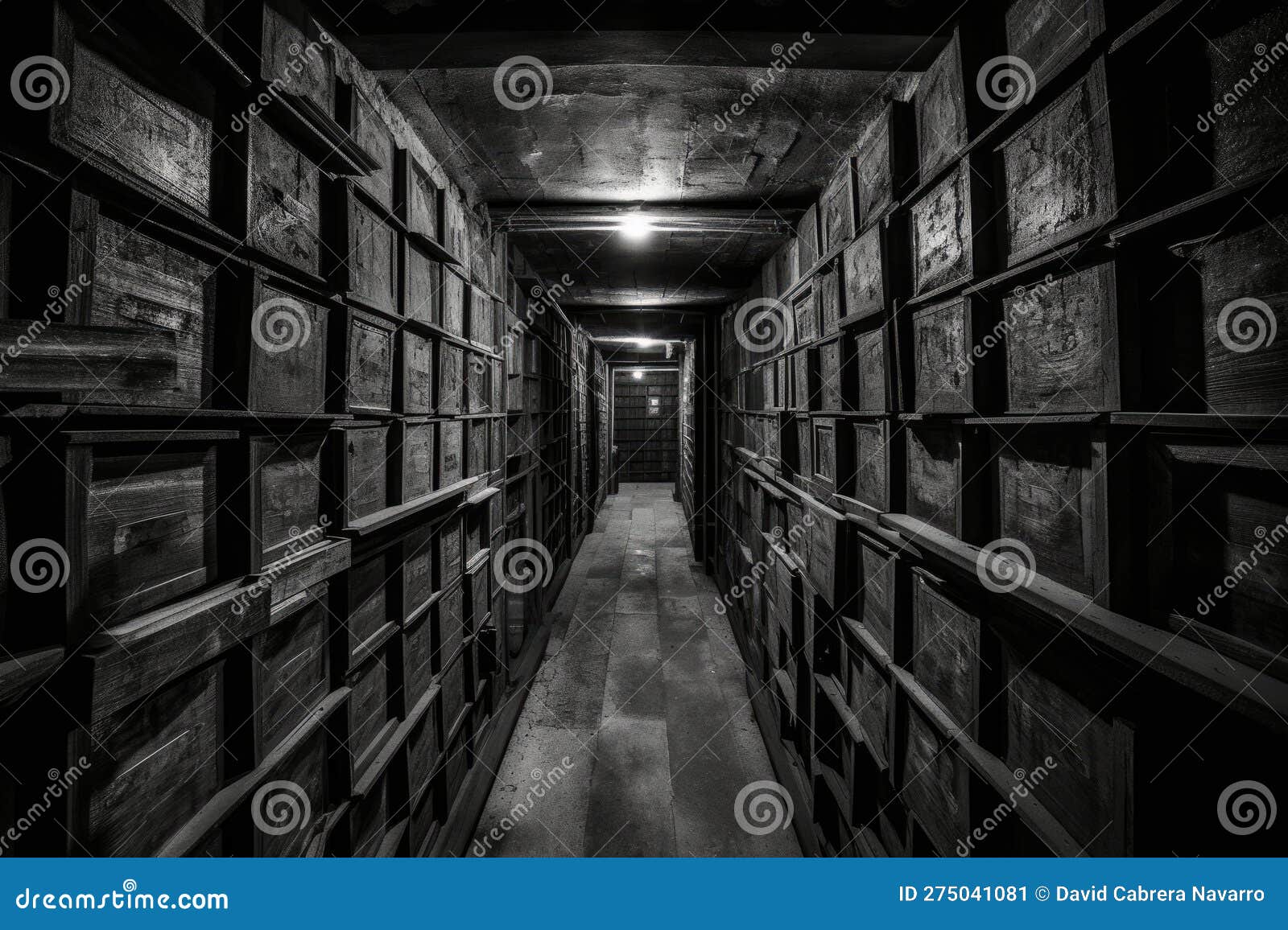 Dark Backroom, Many Ways Empty and Labyrinth. AI Generative Stock ...