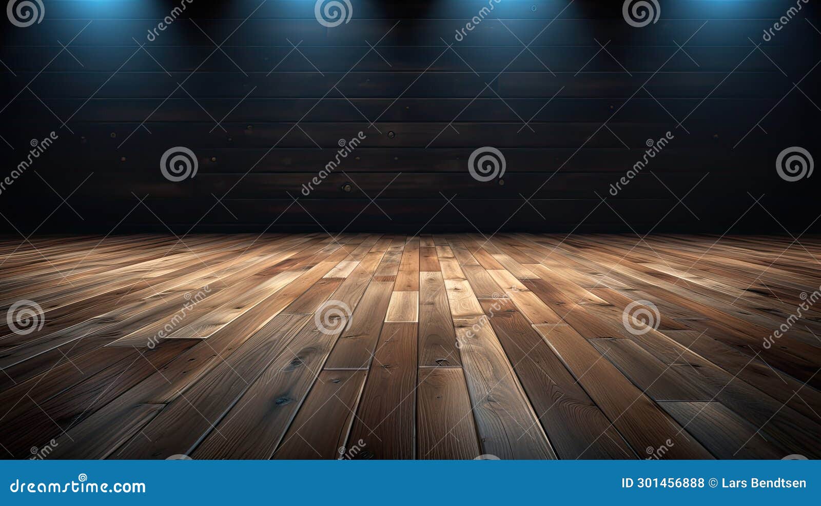 Dark Balsa Floor With White Spotlight Background - AI Generated Royalty ...