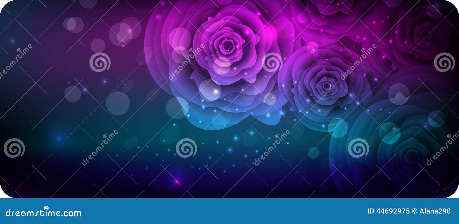 Dark Banner with Abstract Roses Stock Vector - Illustration of fashion ...