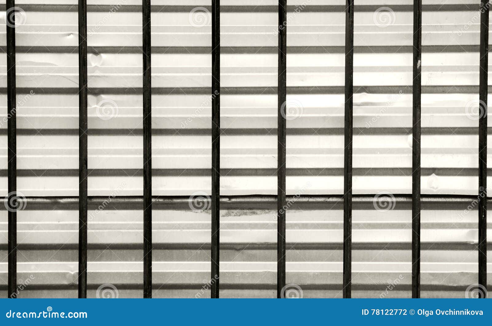 Dark Bars On A Background Of Gray Galvanized Sheet, The Intersection ...