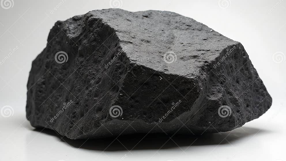 Dark Basalt Chunk with Porous Sponge Like Surface Stock Illustration ...