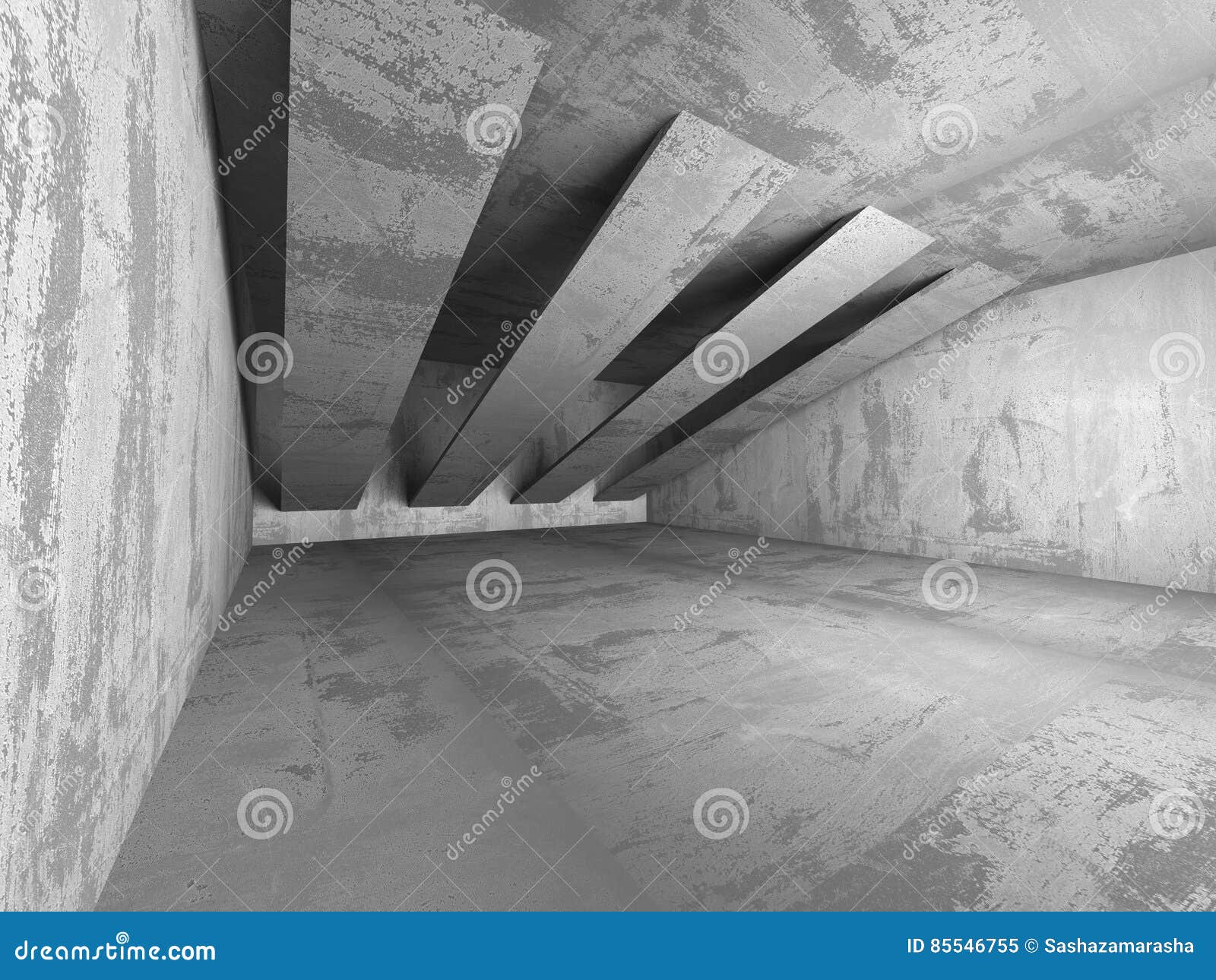 Dark Basement Empty Room Interior. Concrete Walls Stock Illustration ...