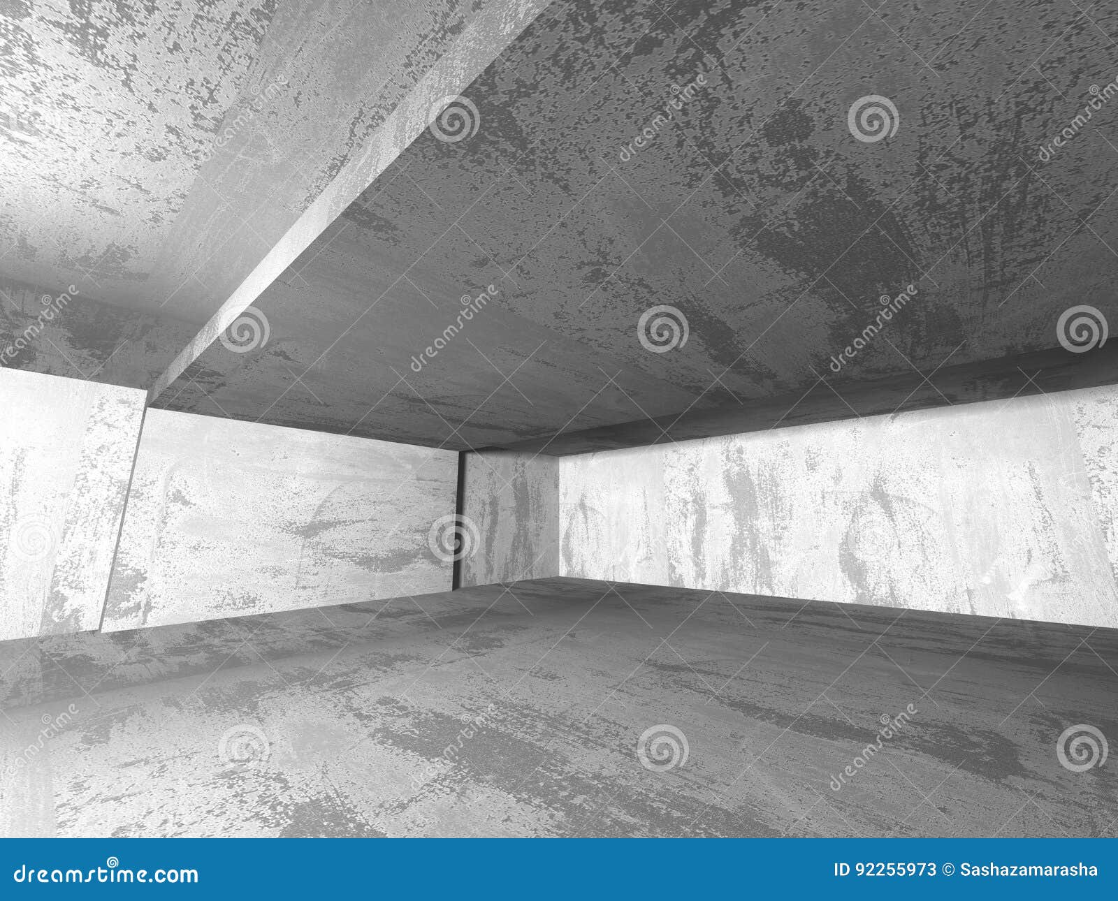 Dark Basement Empty Room Interior. Concrete Walls Stock Illustration ...