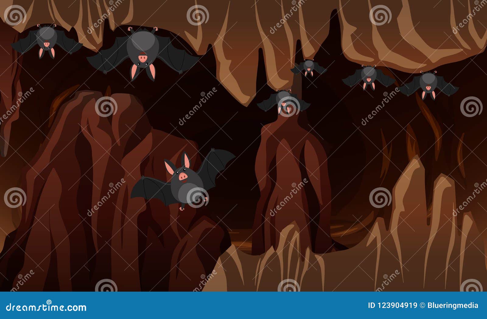 A dark bat cave stock vector. Illustration of concept - 123904919