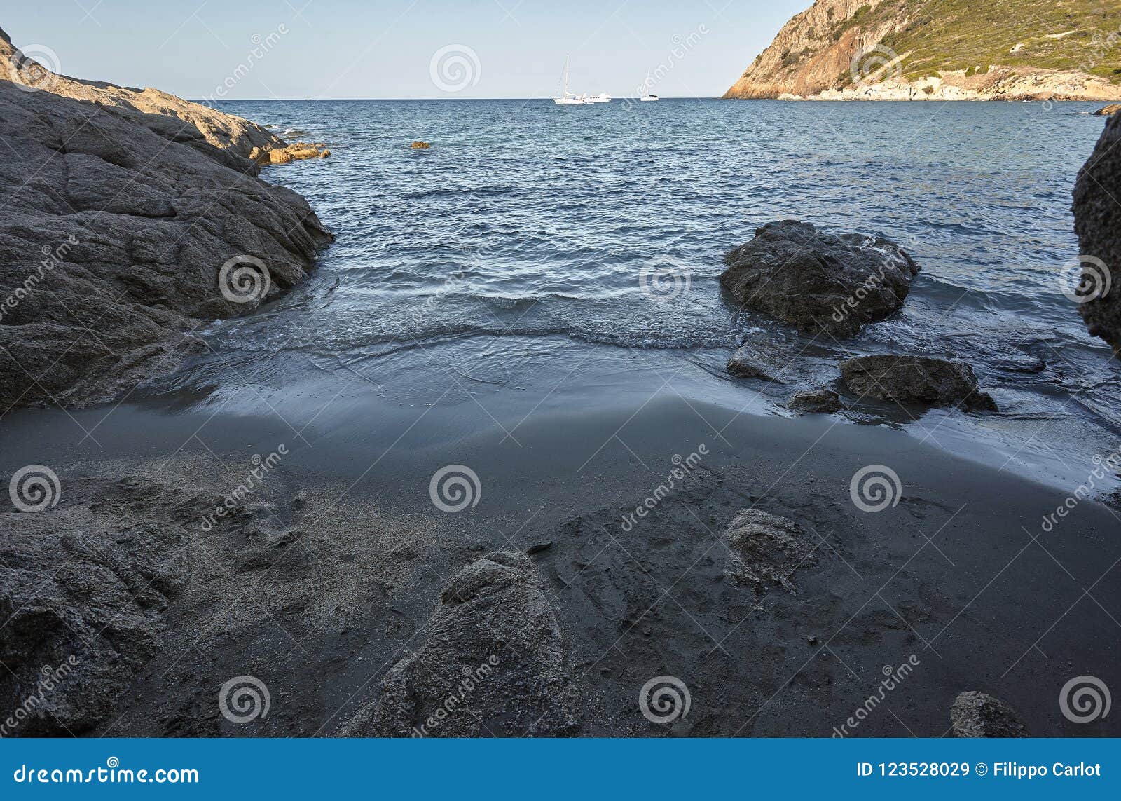 The dark and dark beach. stock image. Image of background - 123528029