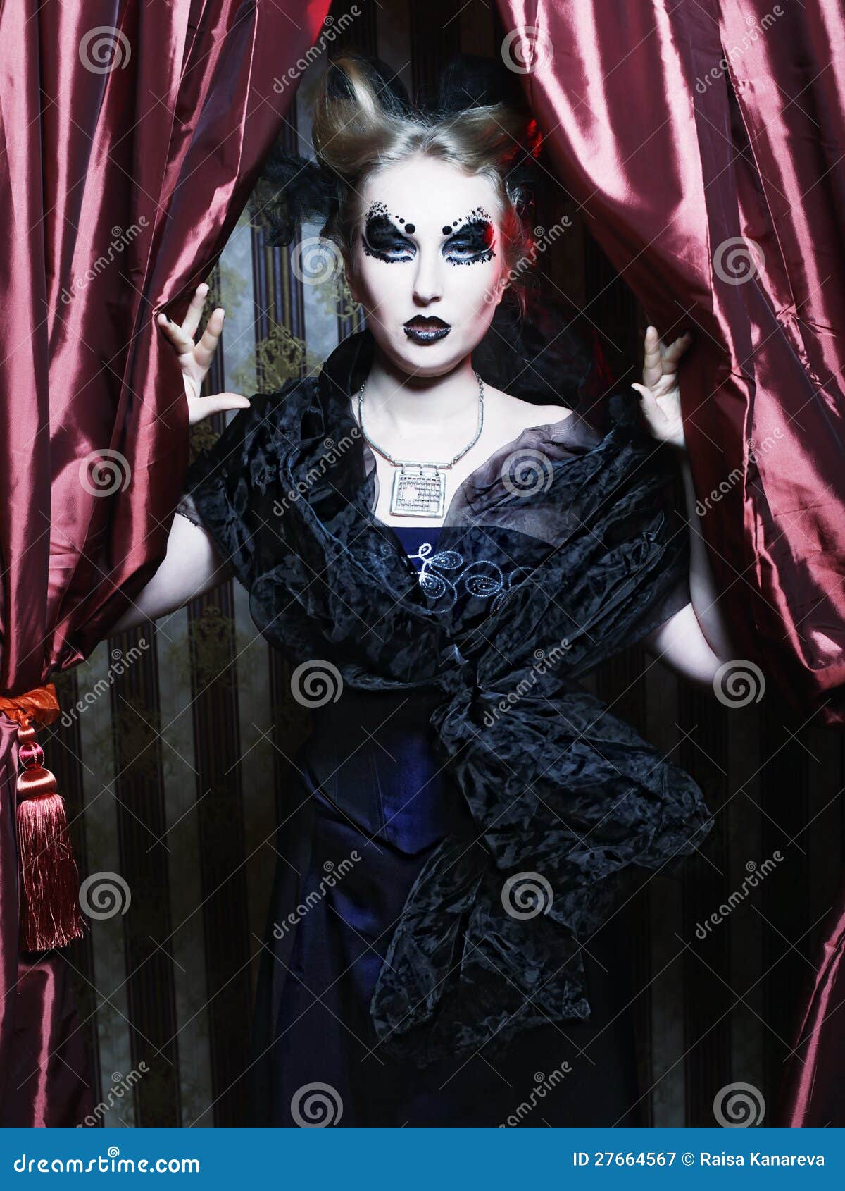 Dark Beautiful Gothic Princess. Stock Image - Image of burnt, model ...