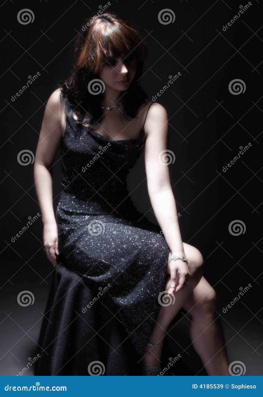Dark Beauty in Light and Shadow Stock Image - Image of dramatic, woman ...