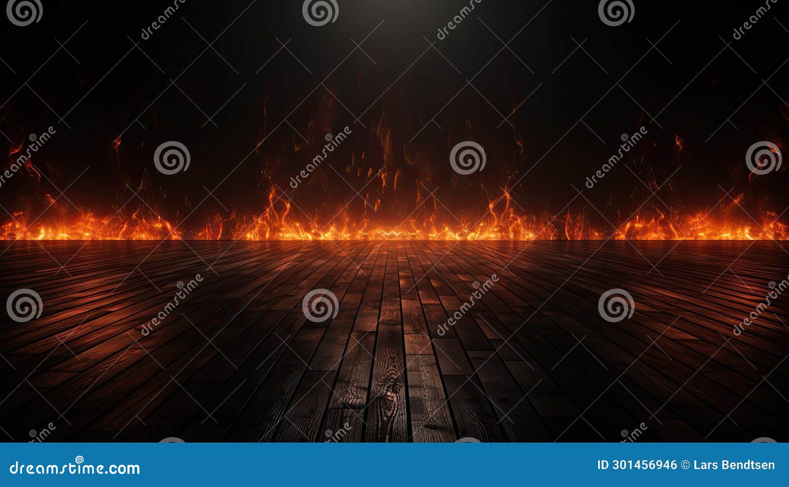 Dark Beech Floor with Orange Fire Background - AI Generated Stock ...