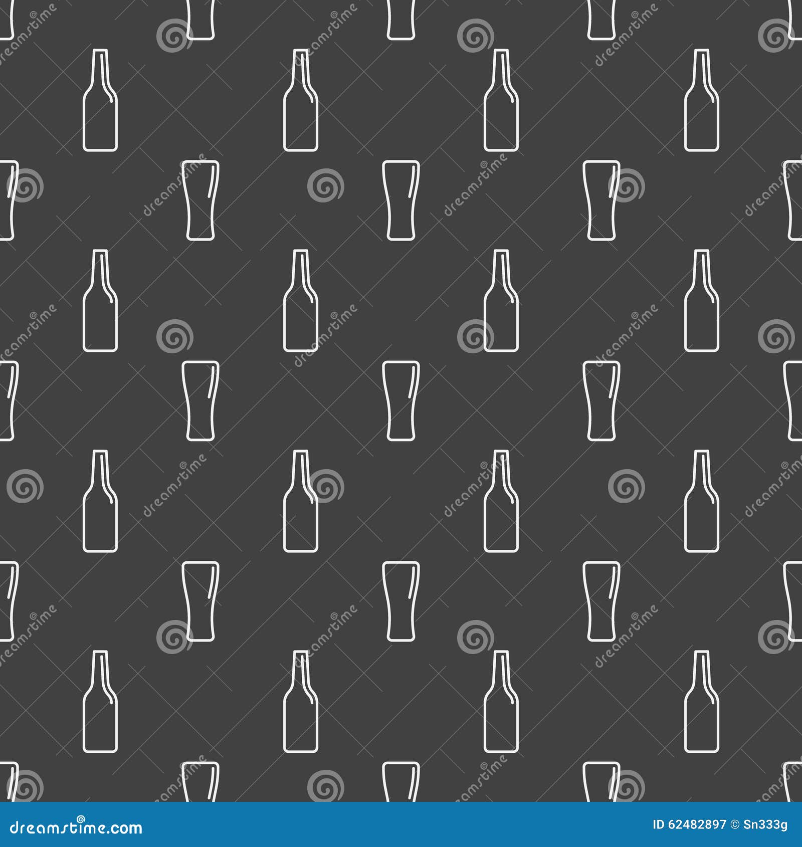 Dark beer bottles pattern stock vector. Illustration of graphic - 62482897