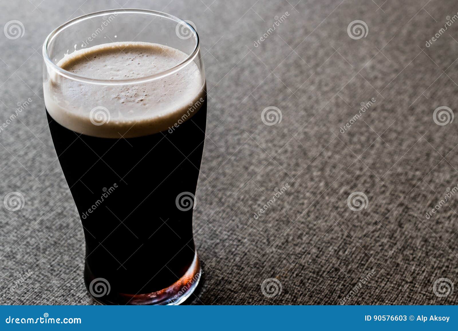 Dark Beer on Grey Surface. Copy Space Stock Image - Image of alcohol ...