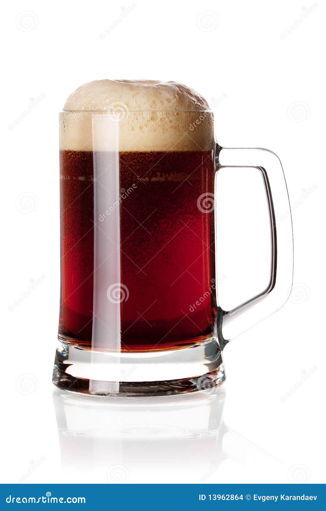Dark Beer with Head in Glass Stock Photo - Image of alcohol, lager ...