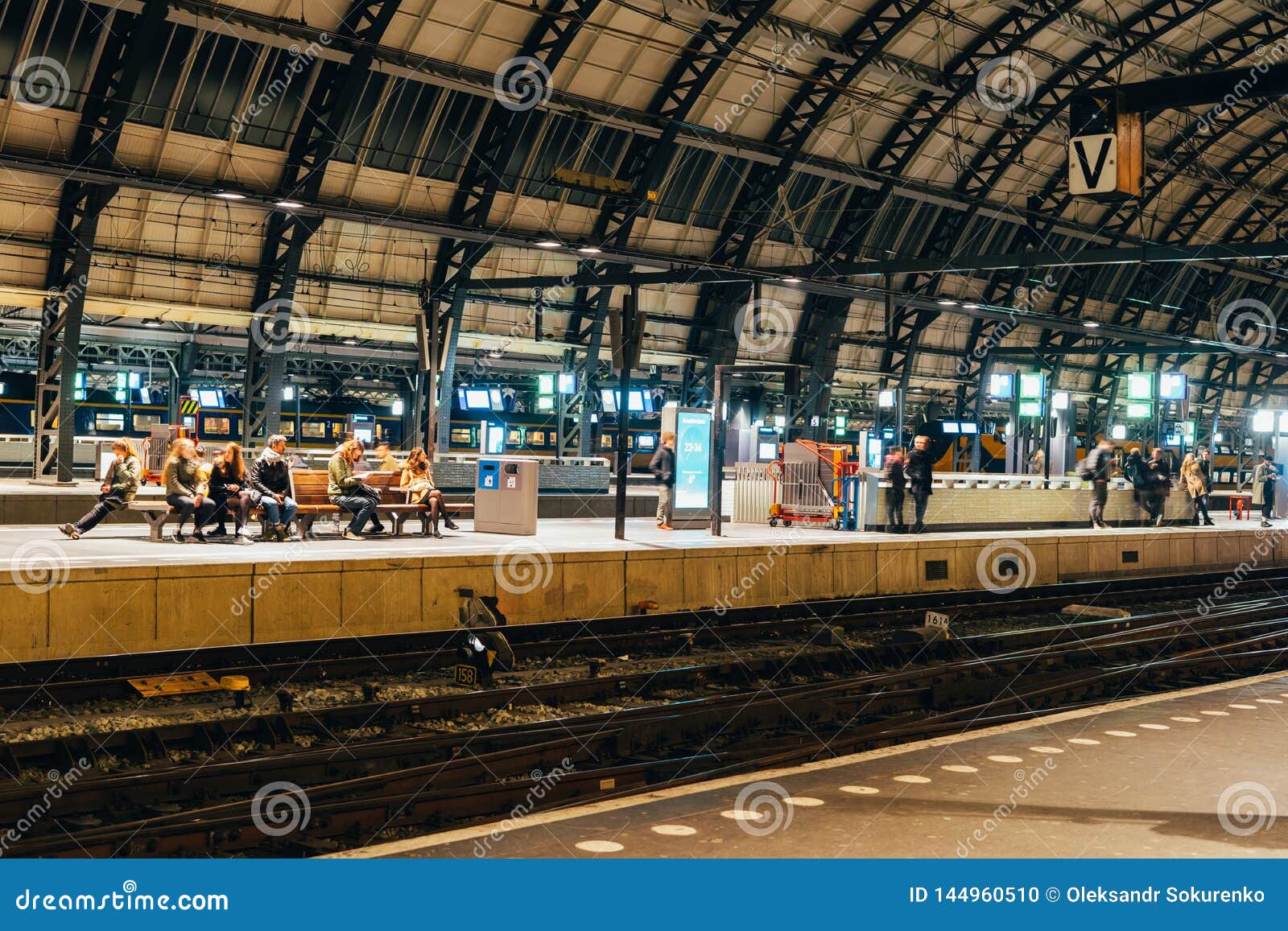 Dark Big Train Station with Modern Interior Editorial Image - Image of ...