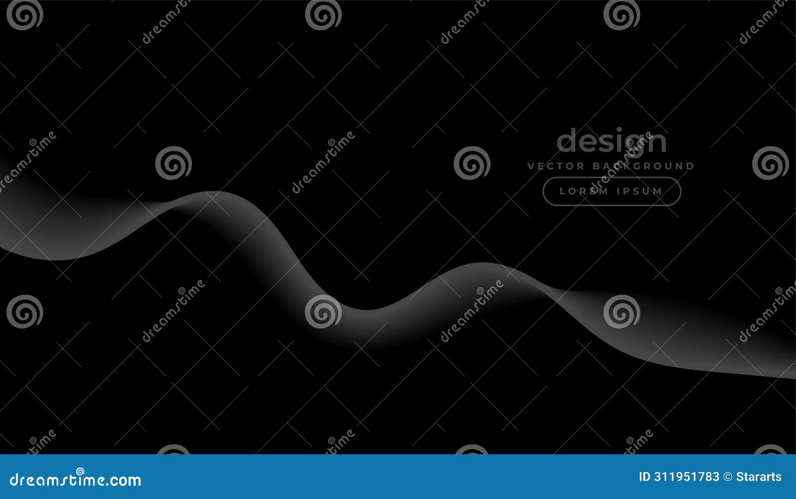Dark Black Curvy Smooth Lines Abstract Backdrop Design Stock Vector ...