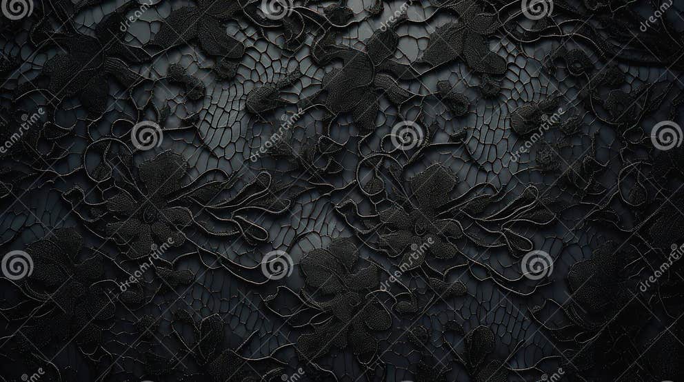 Black floral lace texture. stock illustration. Illustration of cloth ...