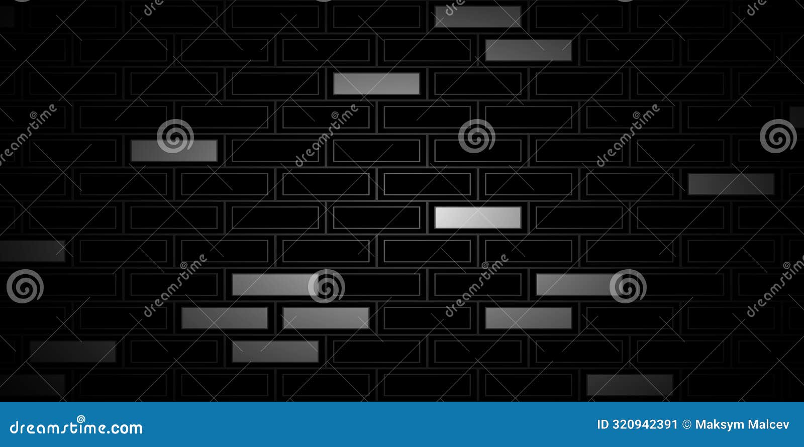 Dark Black Geometric Grid Background. Dark Grey Brick Wall Pattern ...