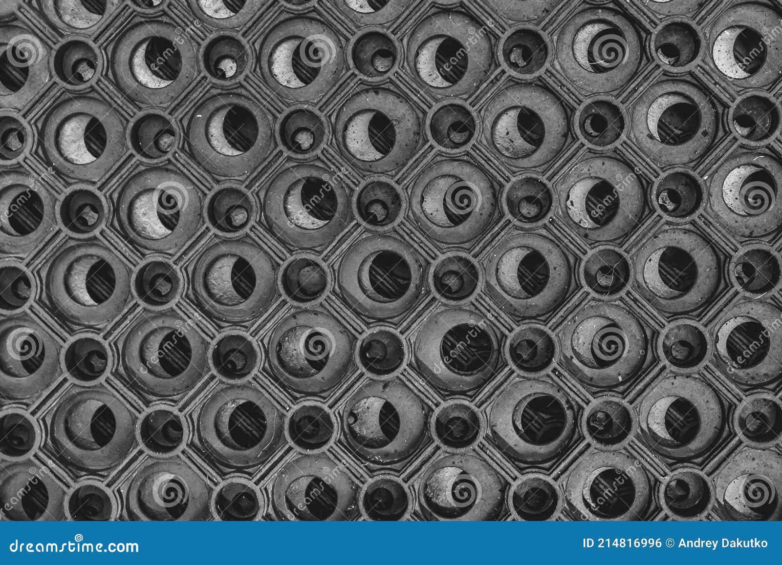 Dark Black Round Rubber Pattern To Cover the Floor Stock Photo - Image ...