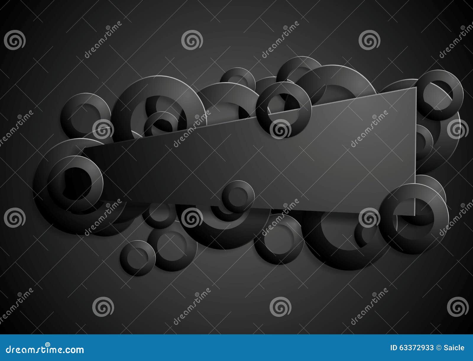 Dark Black Sticker Design with Rings Stock Vector - Illustration of ...