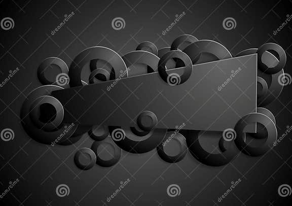 Dark Black Sticker Design with Rings Stock Vector - Illustration of ...