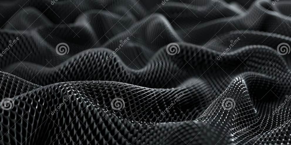 A Dark Black Textured Surface with a Series of Fine, Interlocking Lines ...