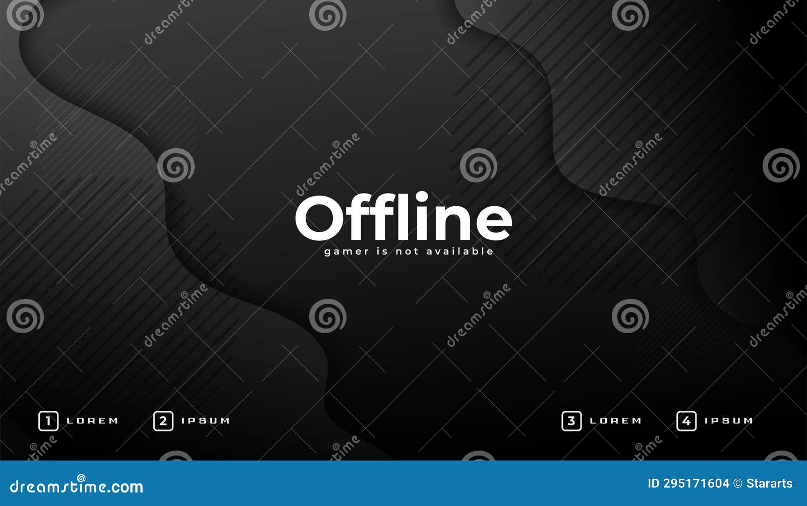 Dark Black Web Offline Gaming Template Design Stock Vector ...