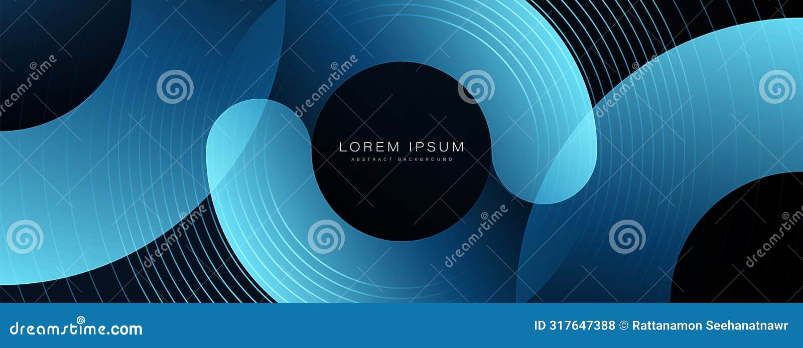 Dark Blue Abstract Background with Glowing Geometric Shape. Modern ...