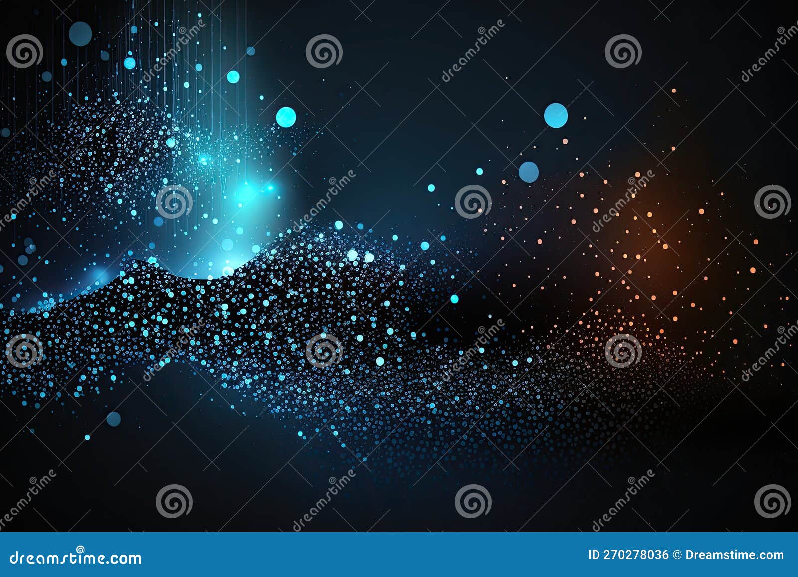 Dark Blue and Glow Particle Abstract Background Stock Illustration ...