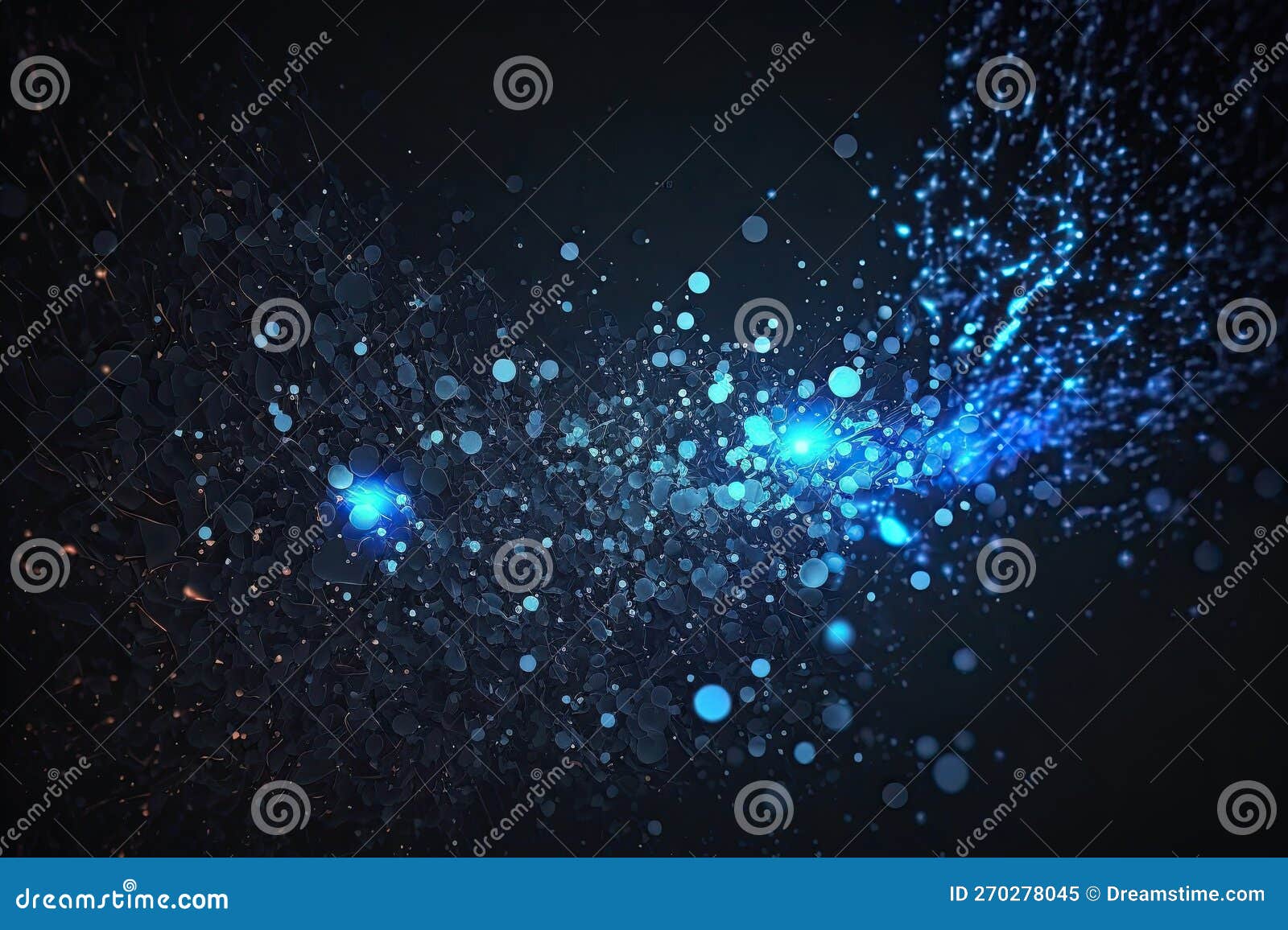 Dark Blue and Glow Particle Abstract Background Stock Illustration ...