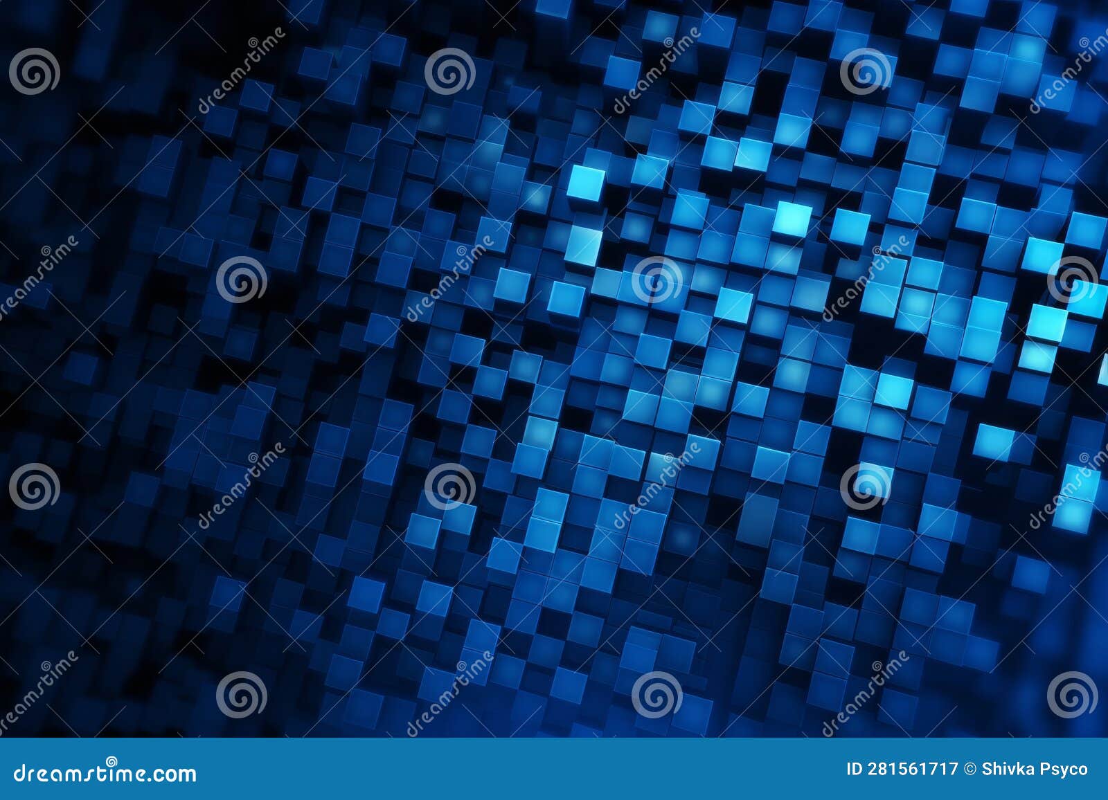 Dark Blue Abstract Background Made of Little Pixels Generative AI Stock ...
