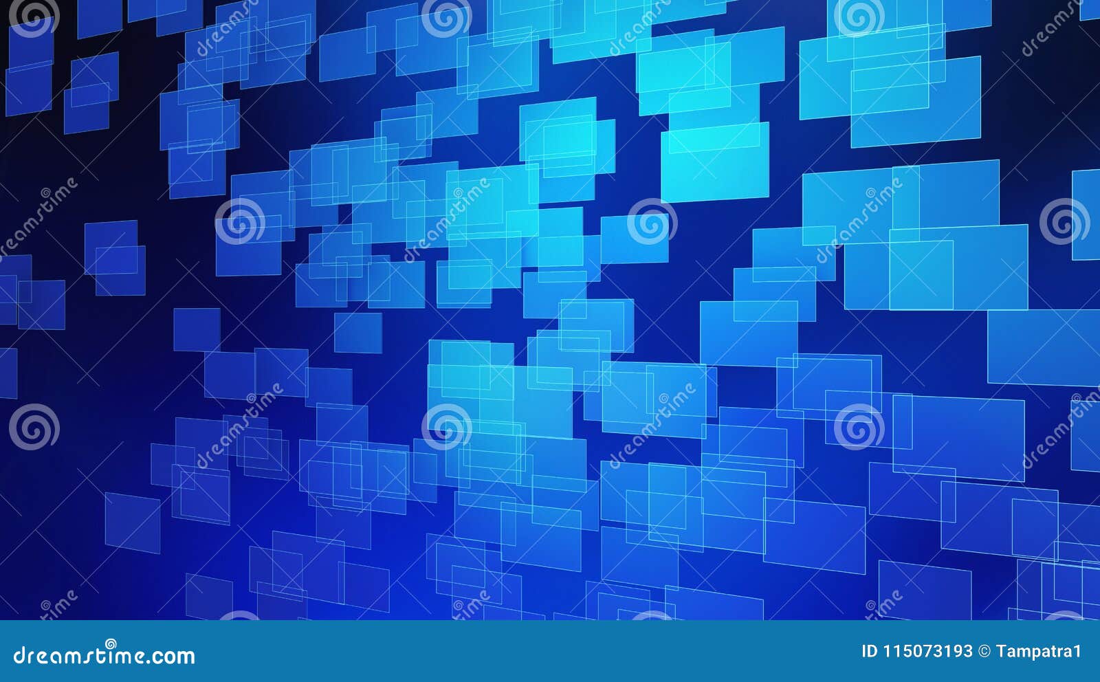 Dark Blue Abstract Cubes in Technology Concept, 3d Illustration Stock ...