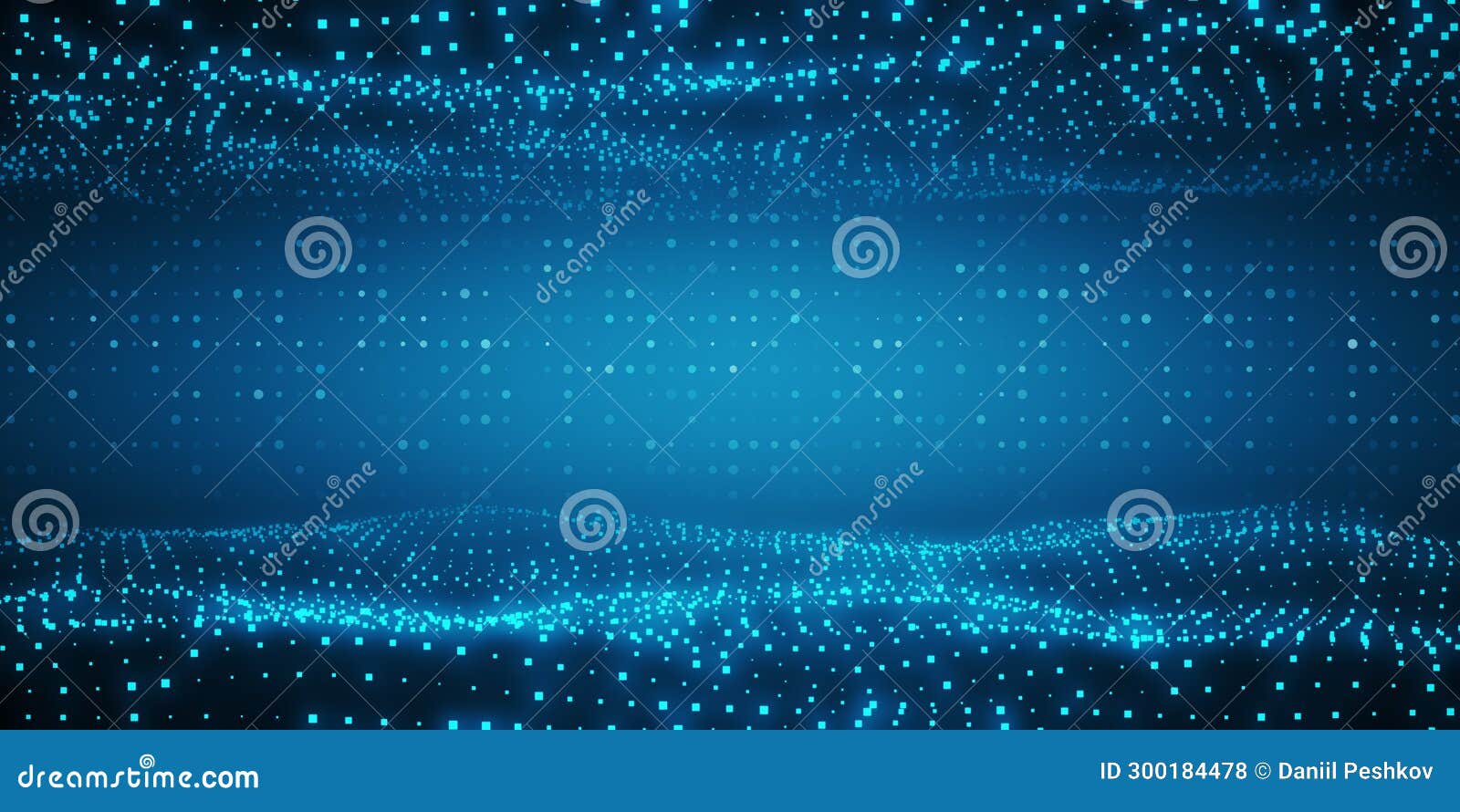Dark Blue Abstract Digital Background with Light Particles Forming a ...
