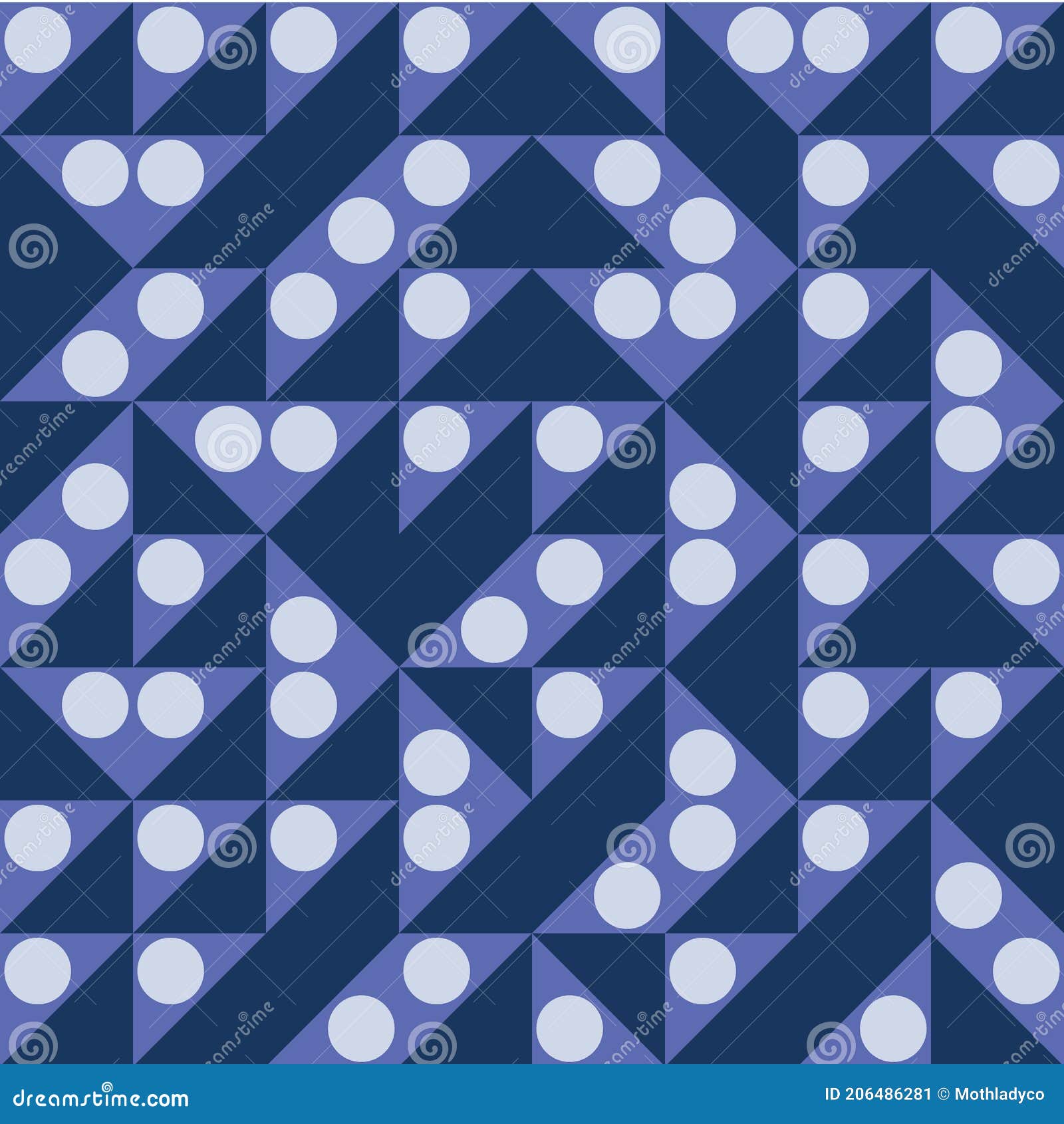 Dark Blue Abstract Geometric Background Repeat Pattern, Vector Stock ...