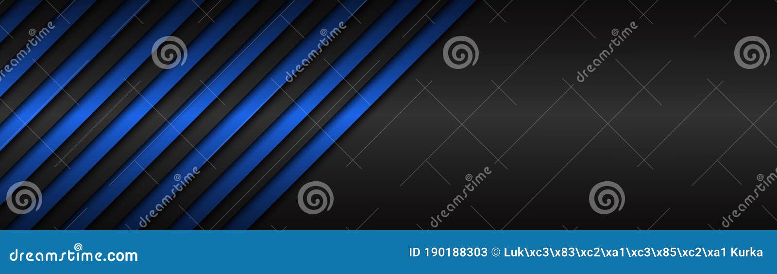 Dark Blue Abstract Metallic Vector Header with Slanting Lines. Blue ...