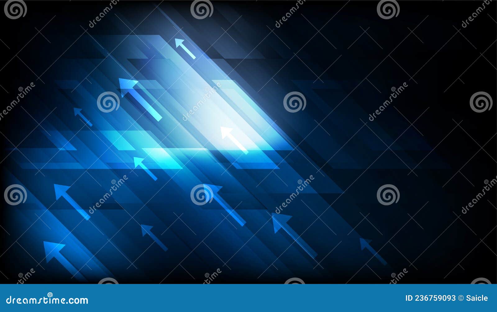 Dark Blue Abstract Technology Background with Arrows Stock Vector ...
