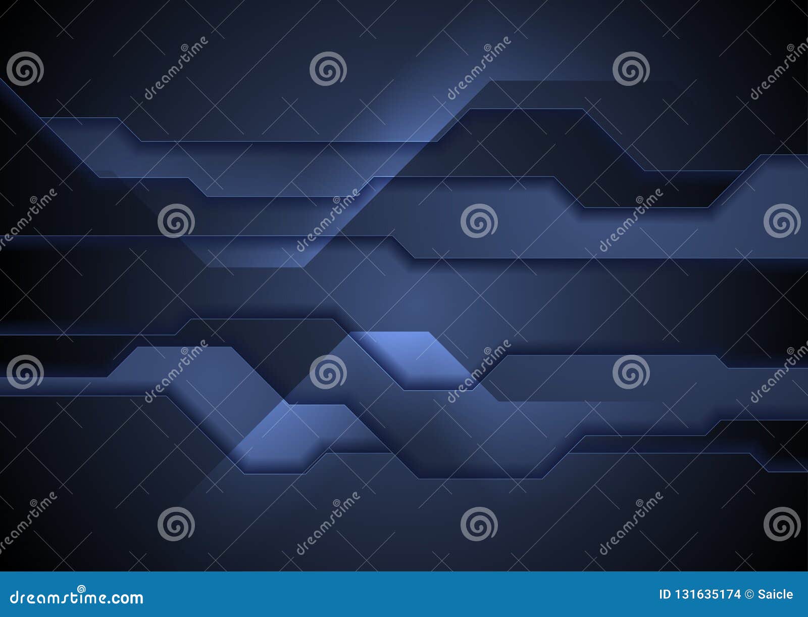 Dark Blue Abstract Technology Background Stock Vector - Illustration of ...