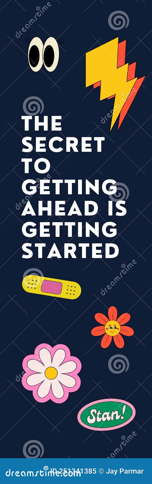 Dark Blue Animated Bookmark Stock Illustration - Illustration of ...