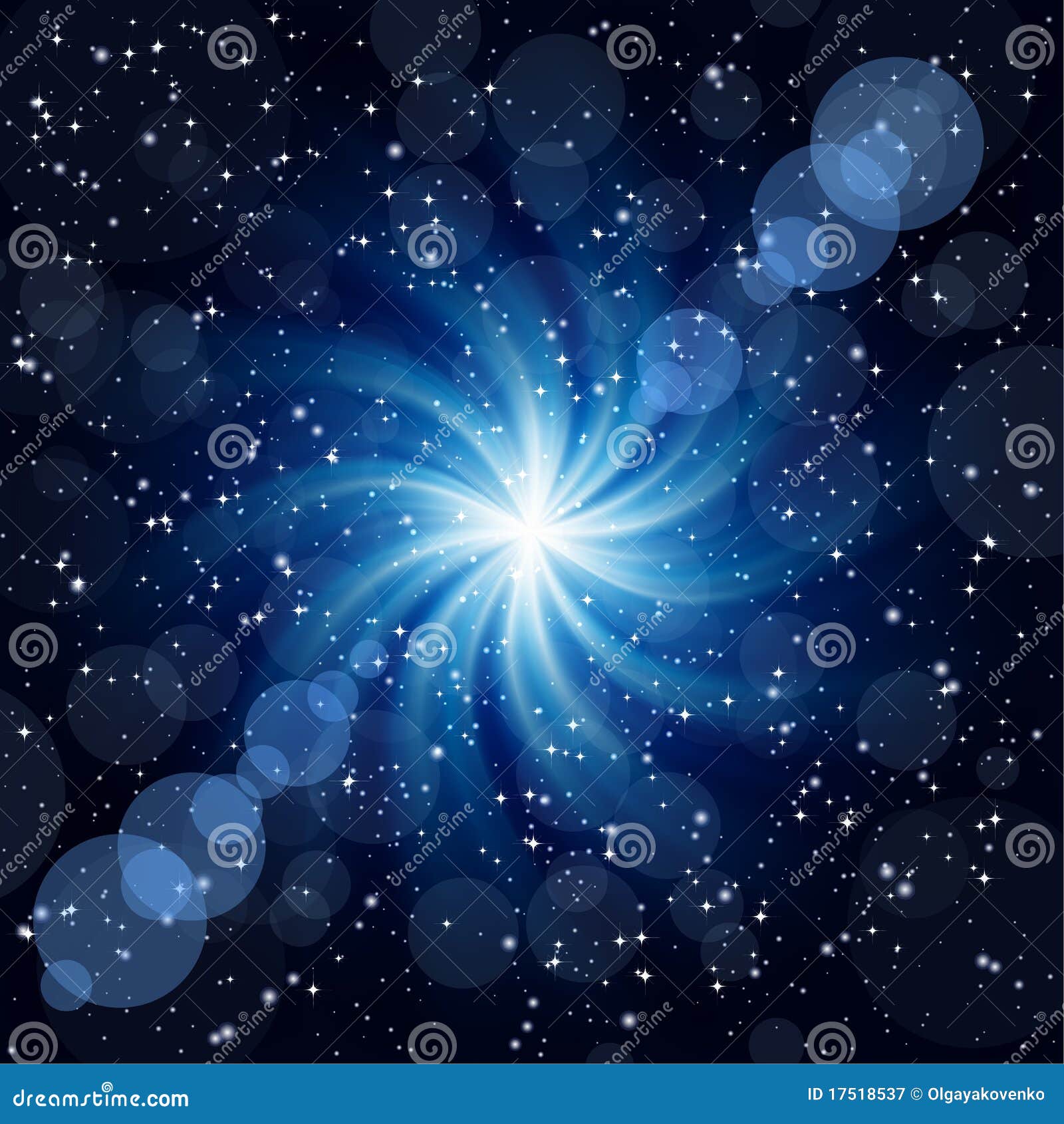 Dark Blue Background with Big Twirl Star. Stock Vector - Illustration ...