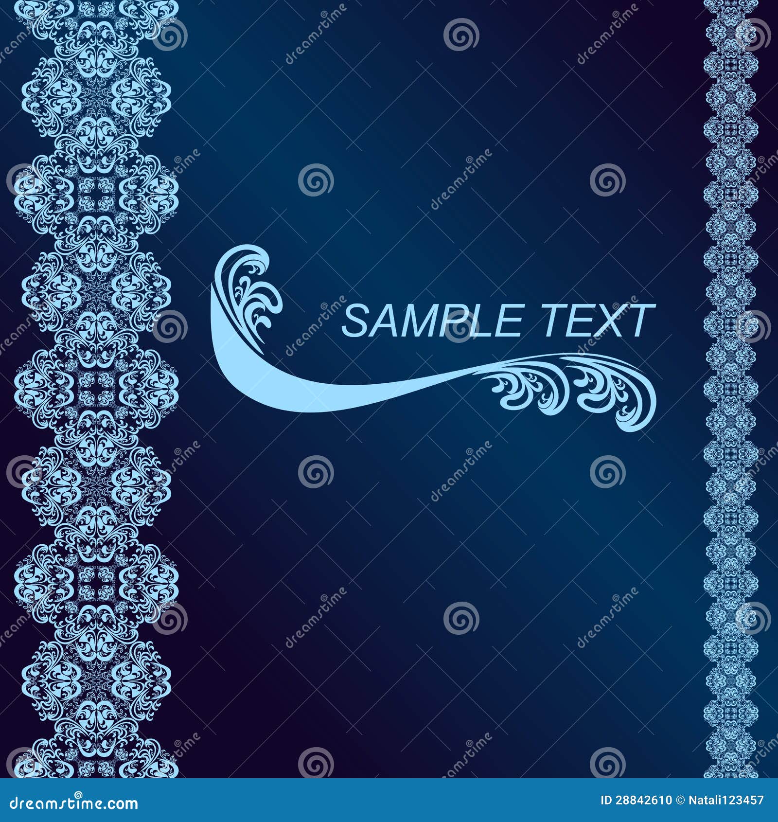 Dark Blue Background Decorated a Blue Border. Stock Vector ...