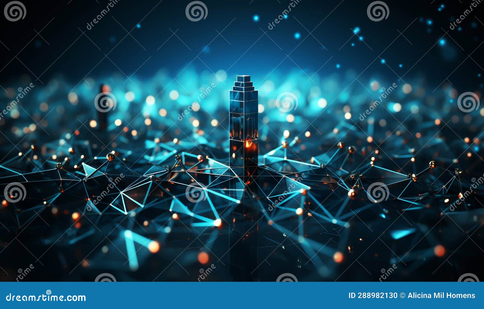 Dark Blue Background with Indigo Light. Digital World Abstract ...