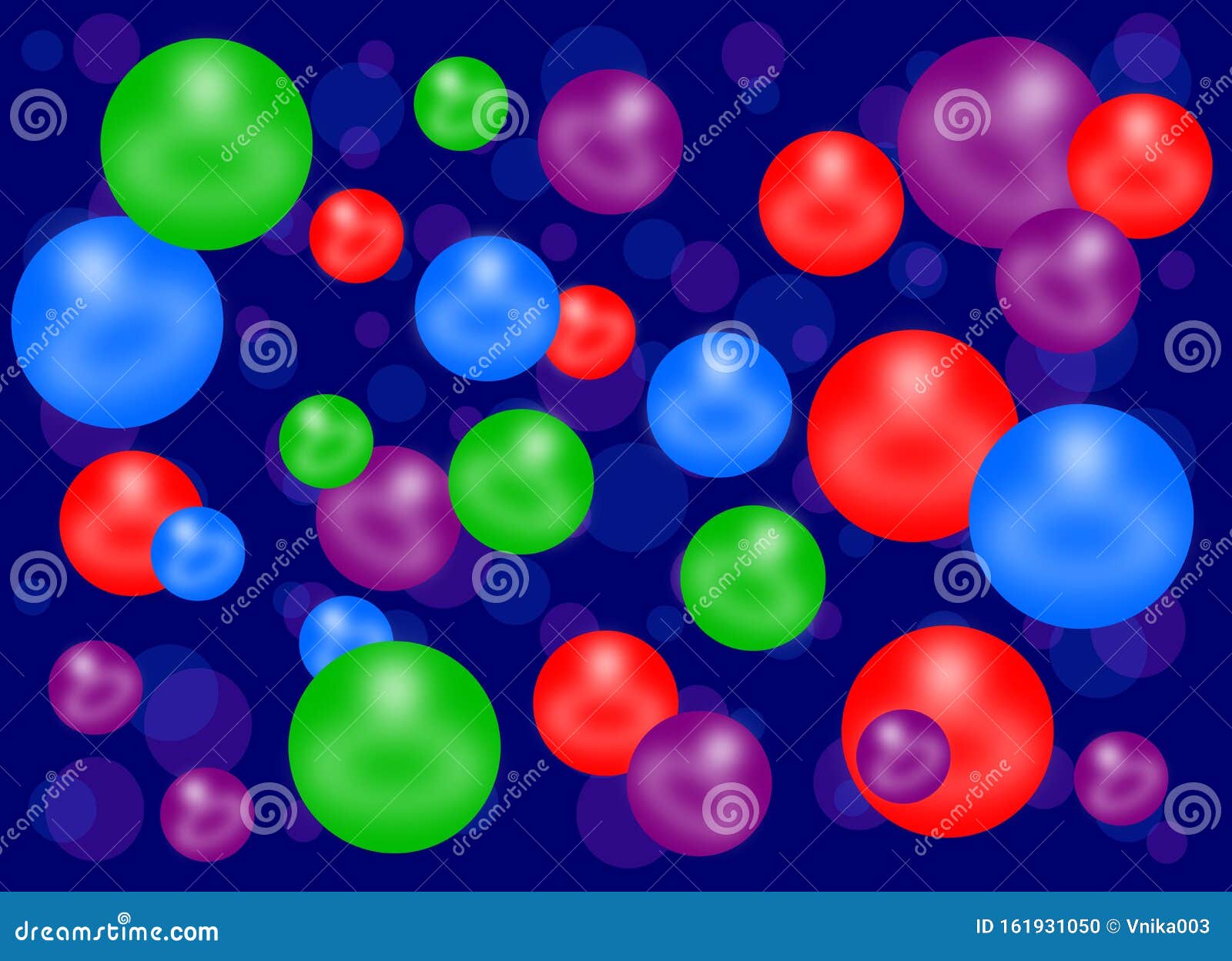 Dark Blue Background with Large Colored Bubble Balls for Joy and ...