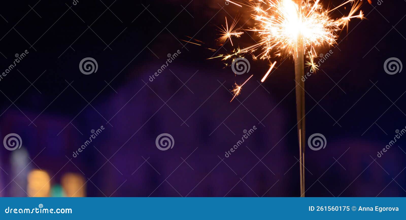 Dark Blue Background with Lit Sparkler Stock Image - Image of fire ...