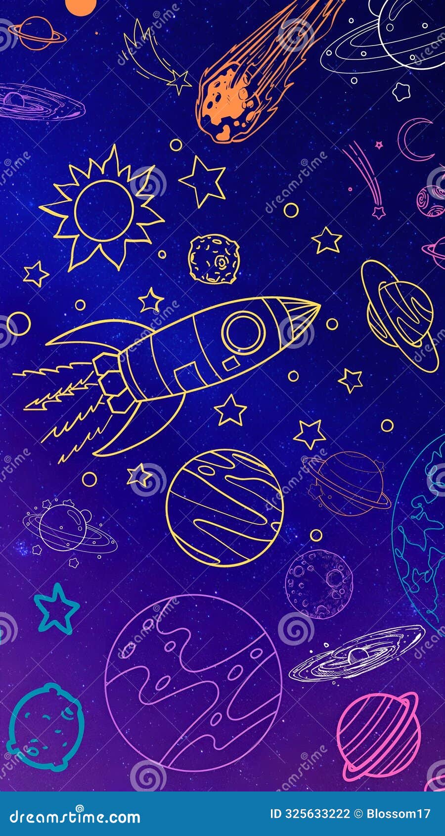 Planet Cluster Wallpaper stock photo. Image of night - 325633222