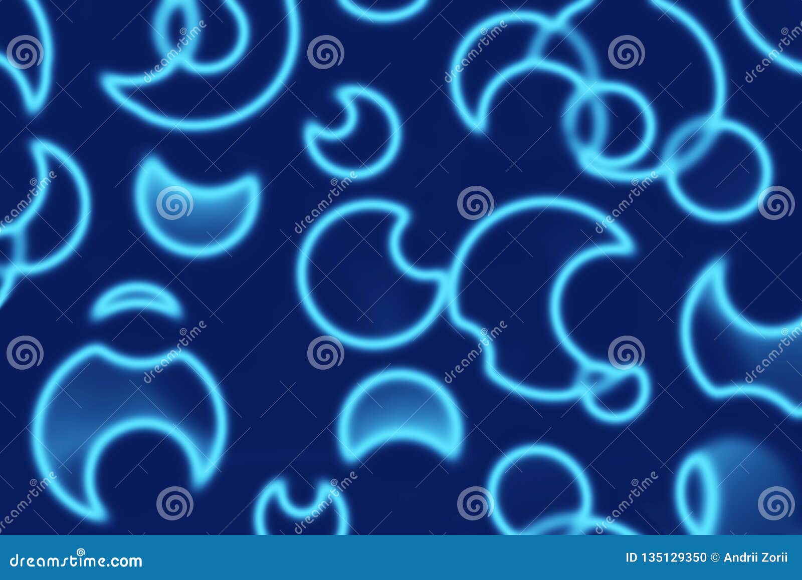 Dark Blue Background with Neon Shapes of Different Shapes. Wallpaper ...