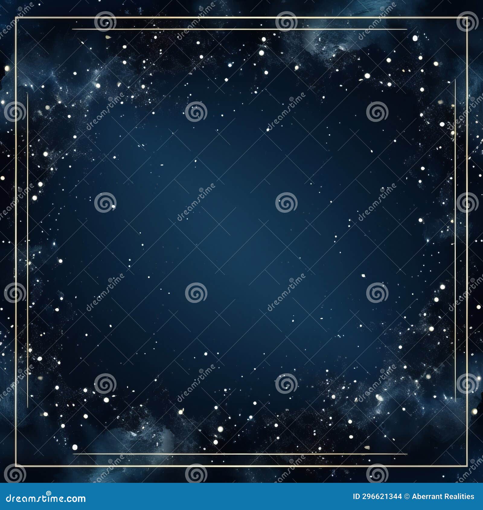 A Dark Blue Background with Stars and a Square Frame Stock Illustration ...