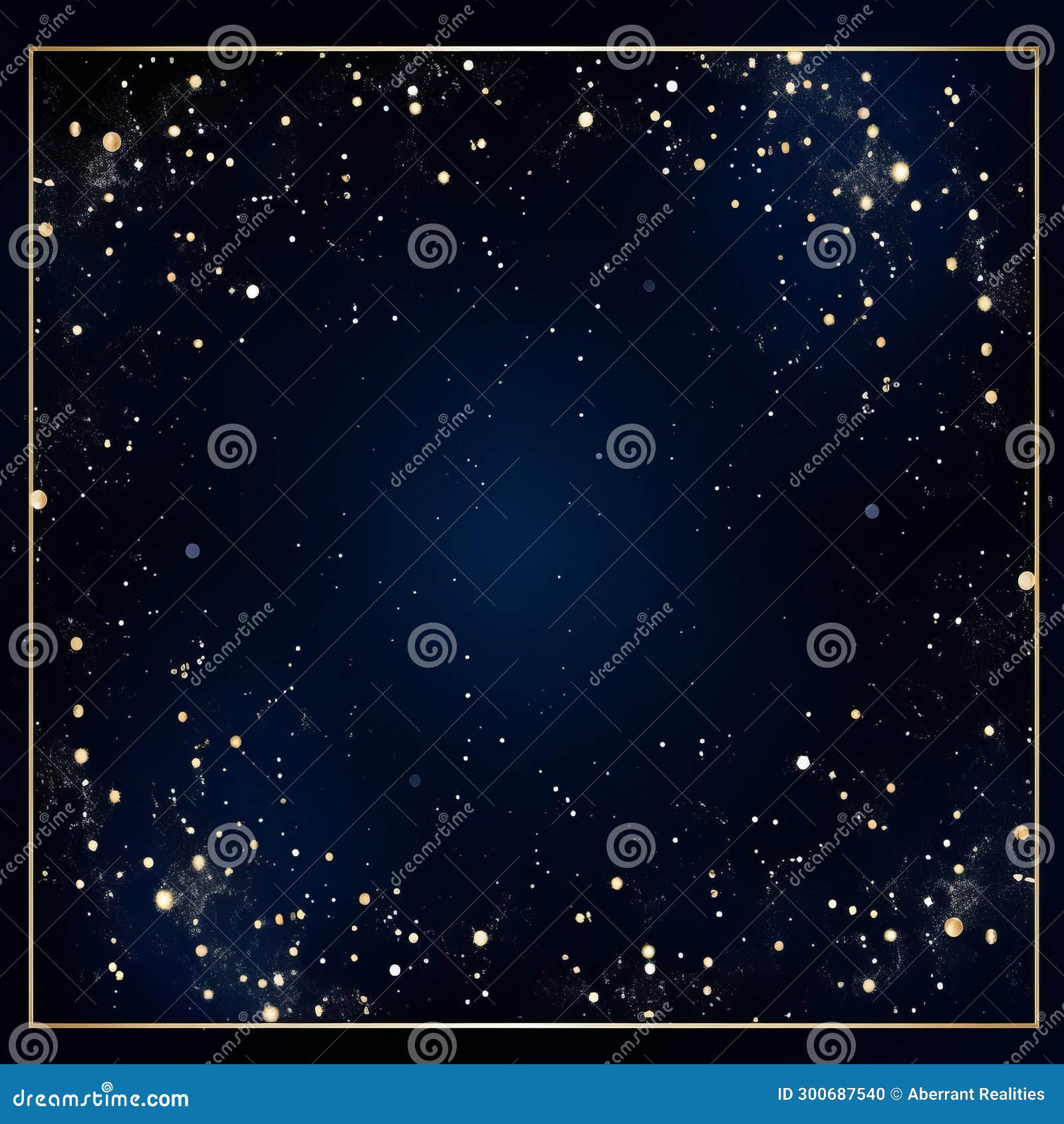 A Dark Blue Background with Stars and a Square Frame Stock Illustration ...