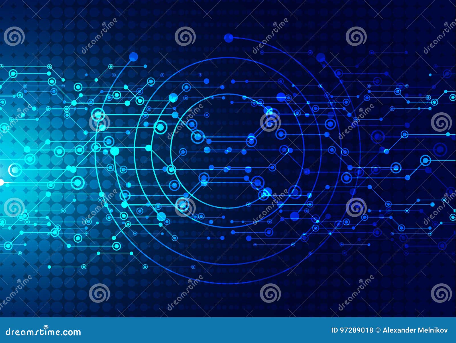 Dark Blue Background in Technological Style Stock Vector - Illustration ...