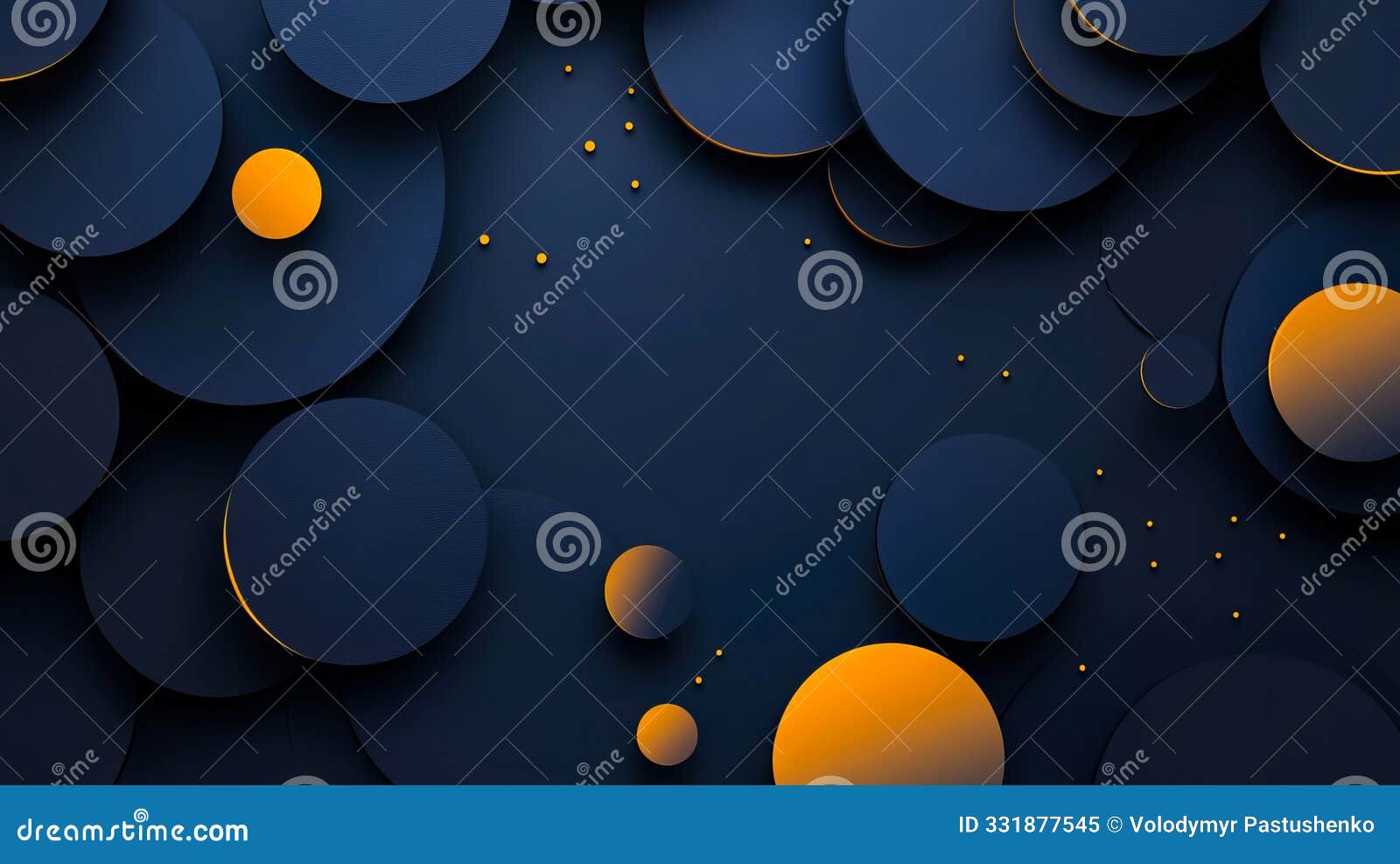 A Dark Blue Background with Yellow Circles and Dots Stock Image - Image ...