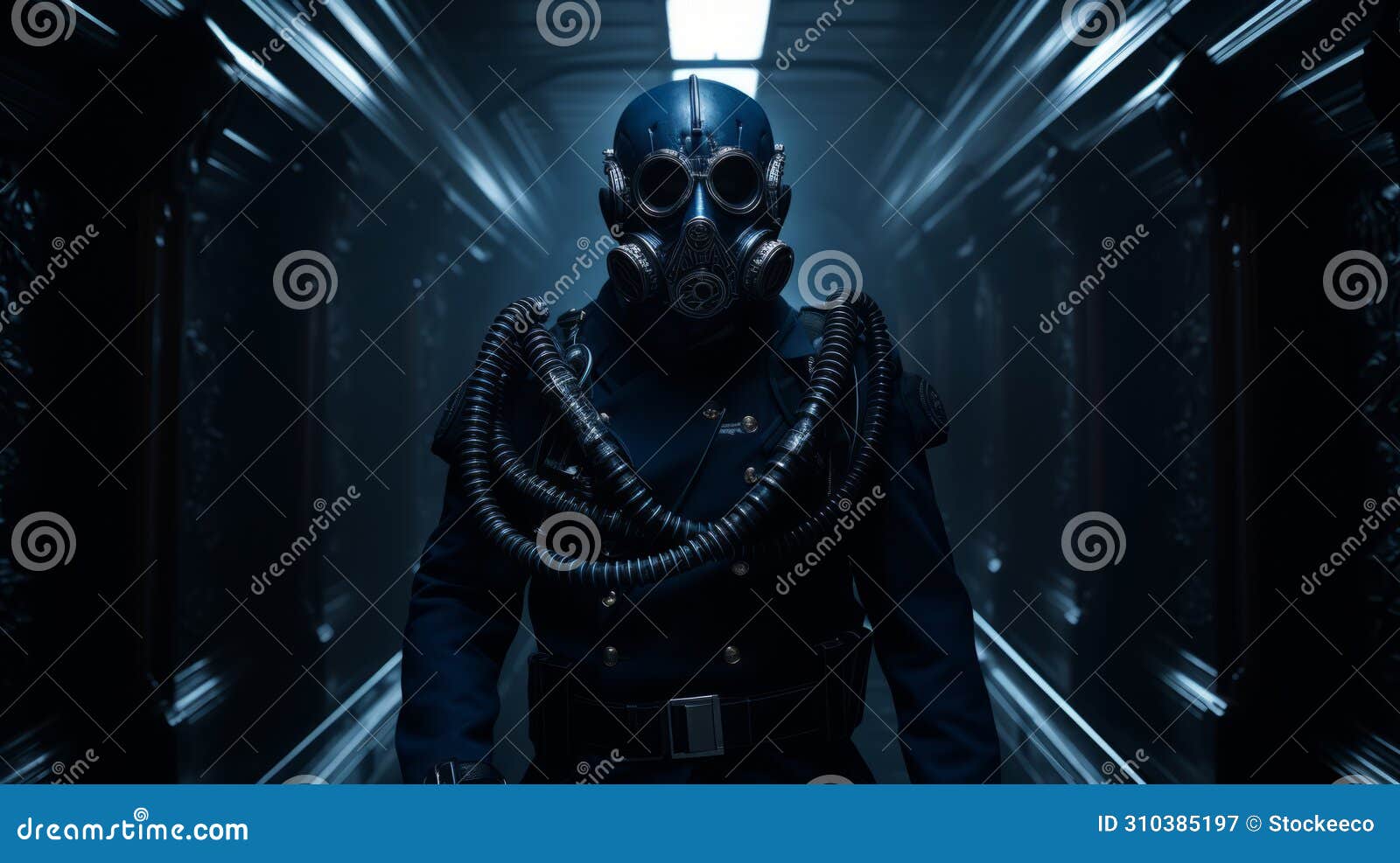 Dark Blue Bane Walking through Corridor - Artistic Image Creation Stock ...
